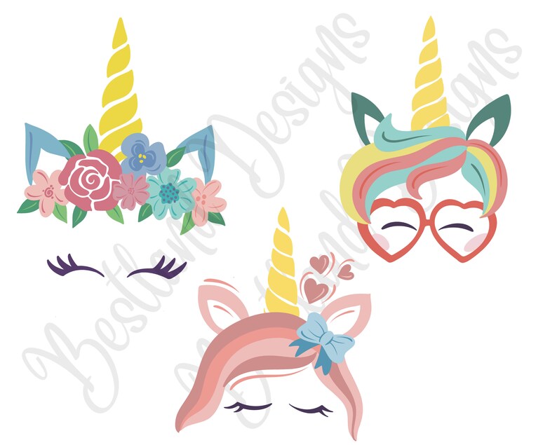 9 Unicorn SVG Bundle Unicorn Face Svg Unicorn Clipart Png - Etsy