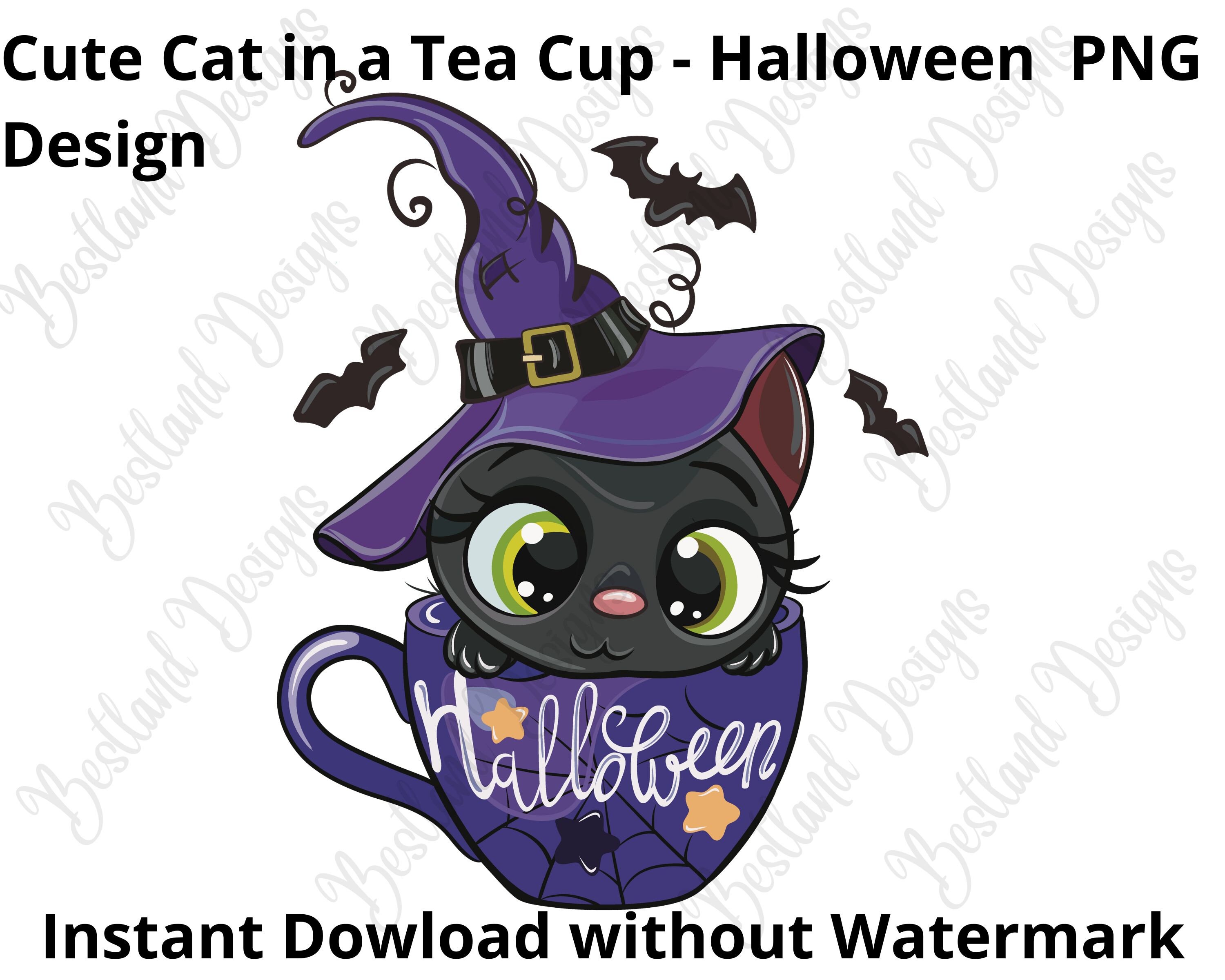 Fall Pumpkin Sublimation. Black Cat Halloween Instant Download ...