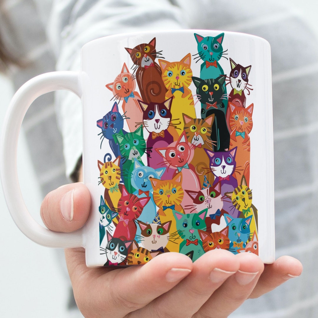 Bright & Bold Cats, Instant Sublimation Designs, Downloads, Mug T-shirt ...