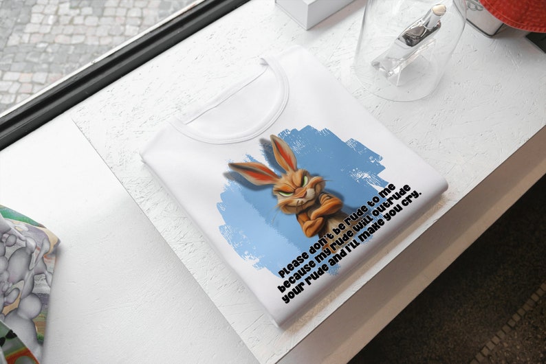 Funny and Rude Rabbit T Shirt Design PNG, Wall Art Quotes, Sublimation ...