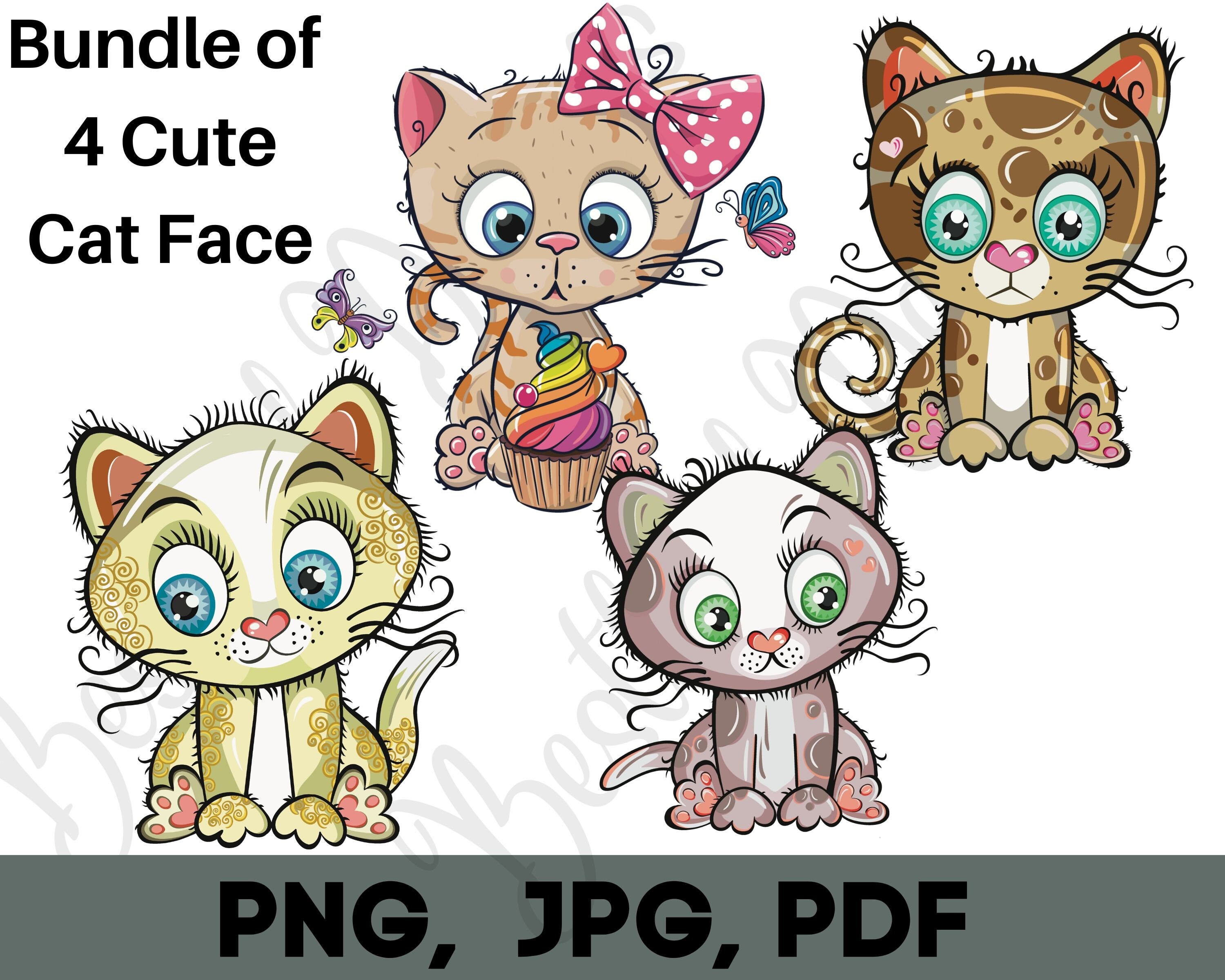 Cute Kitten Clipart Bundle, Peeking Cat PNG, Commercial Use - Etsy