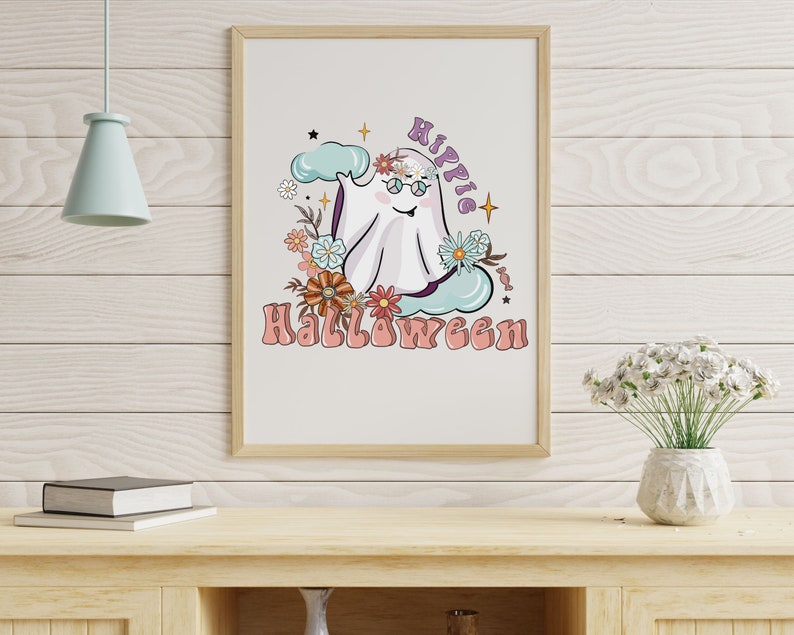 Hippie Ghost PNG Sublimation Design Retro Halloween Ghost PNG - Etsy