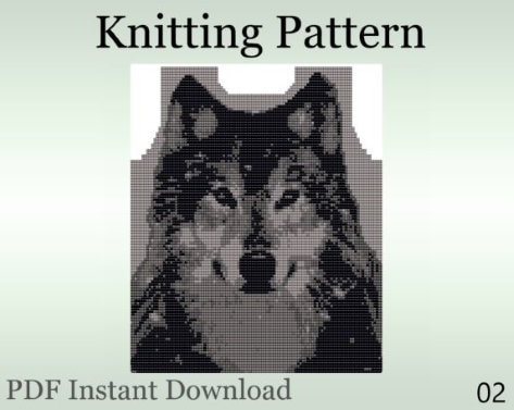 Wolf Knitting Pattern No.02 Read the Descriptions Carefully Sweater ...