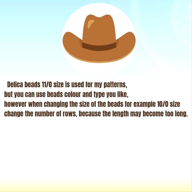 Delica Beads Hatband Loom Pattern No.139 - 2 Variant Color Beaded Belt ...