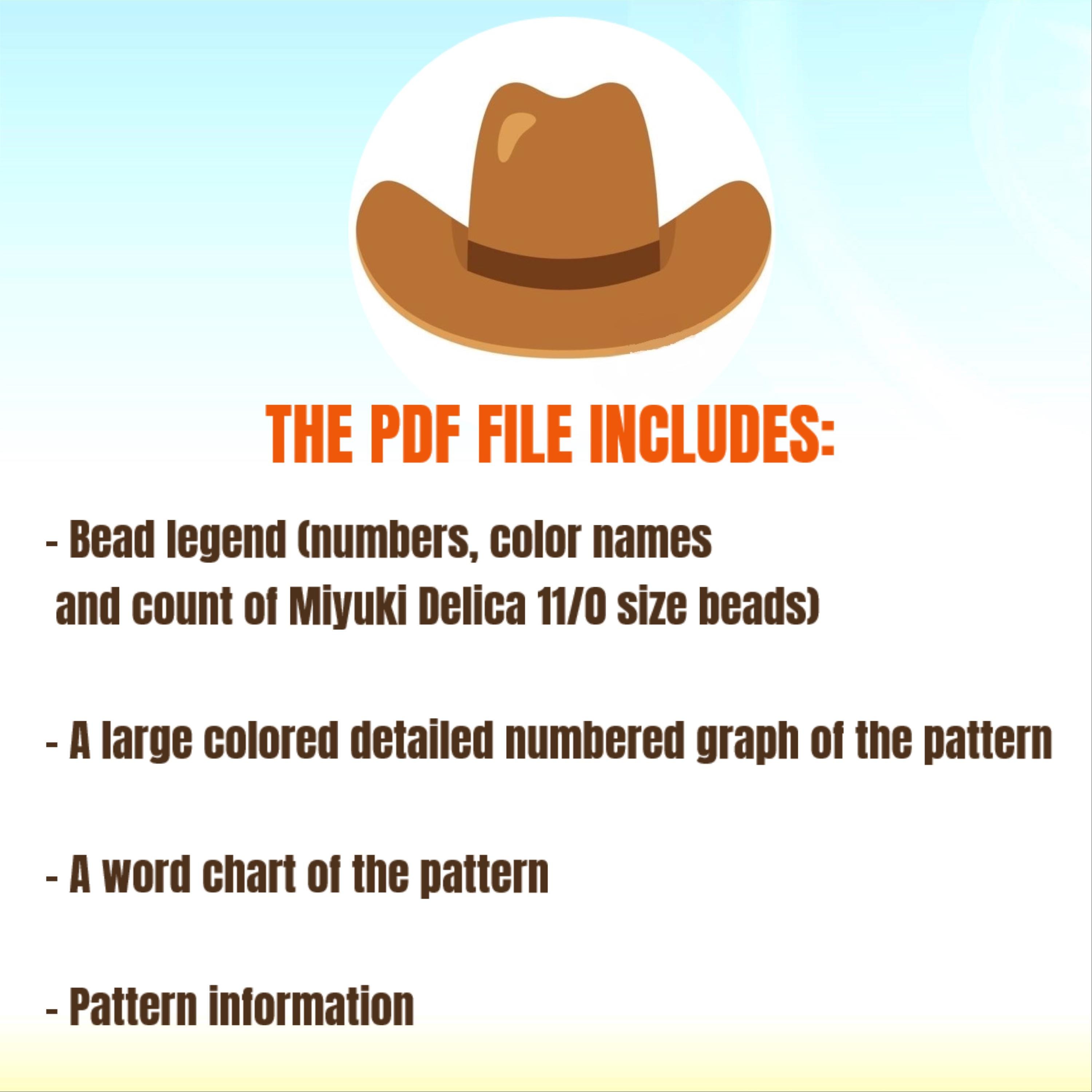 Delica Beads Hatband Pattern No.102 - Band Loom Stitch Pattern ...