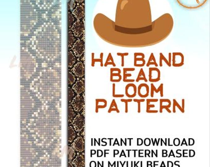 Snake Skin Delica Beads Loom Hatband Pattern No.126 Inspired Native ...