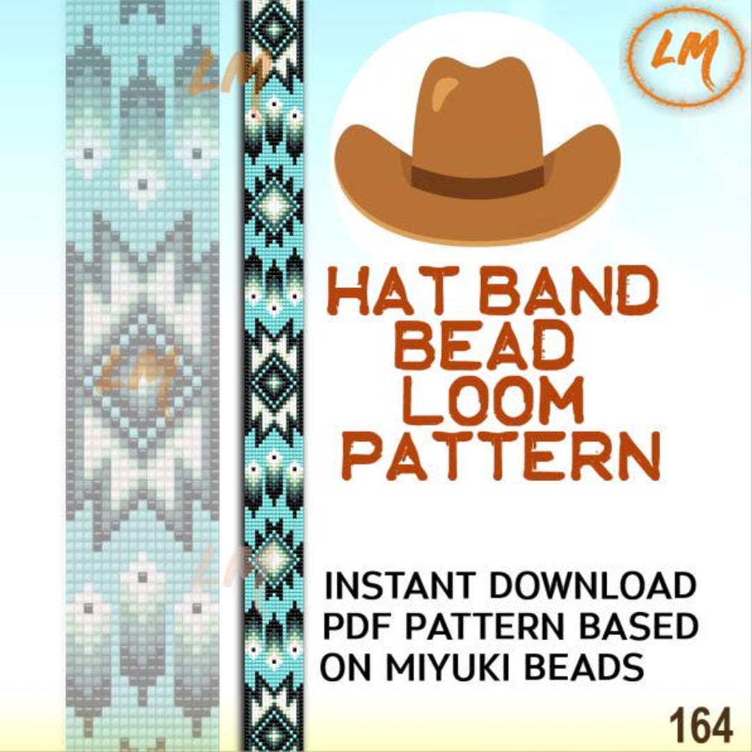 Beaded Hat Band Loom Pattern: Native Western Cowboy Design (PDF ...