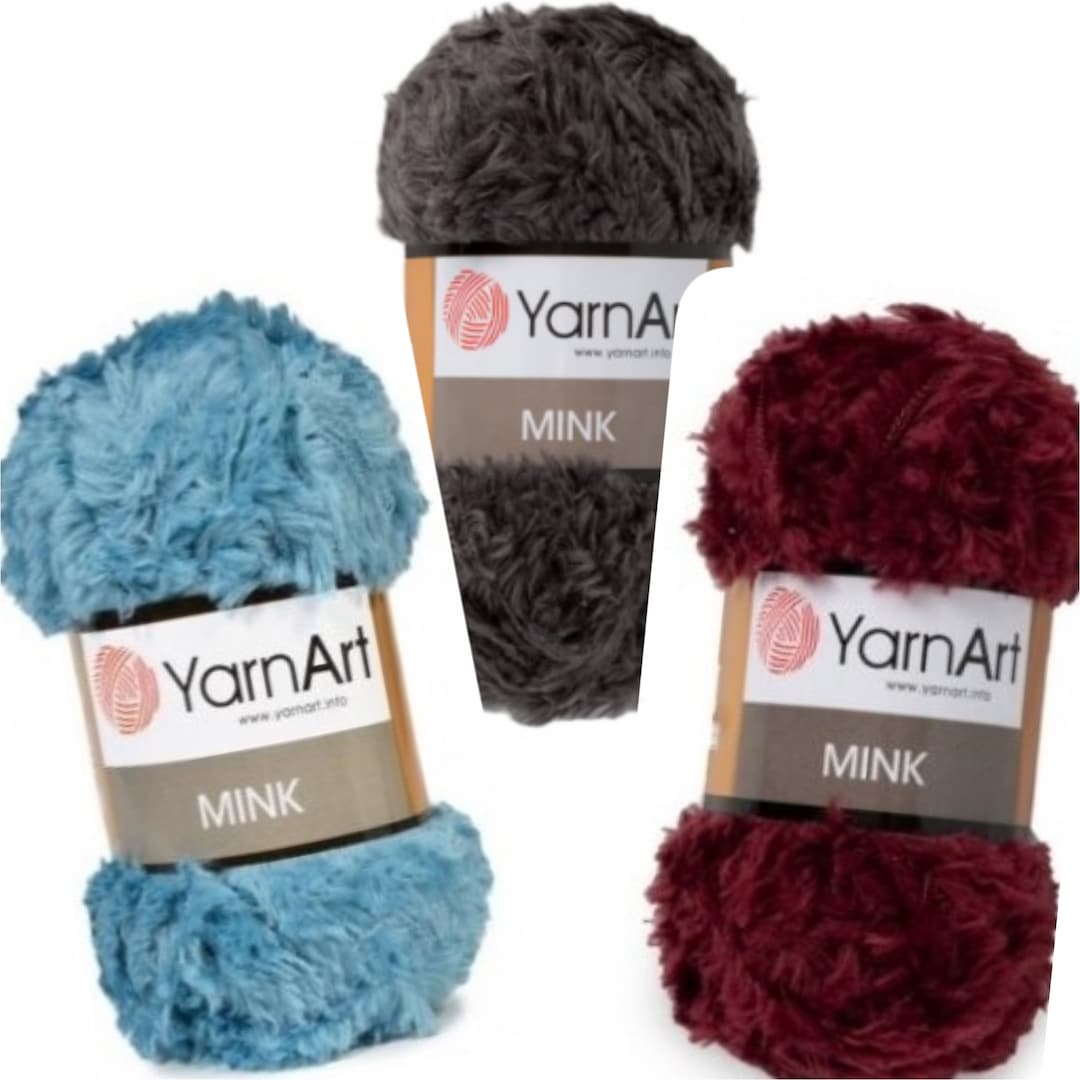 Yarnart Mink Fur Yarn 50g 75m Faux Fur Knitting Yarn Baby Fluffy Yarn ...