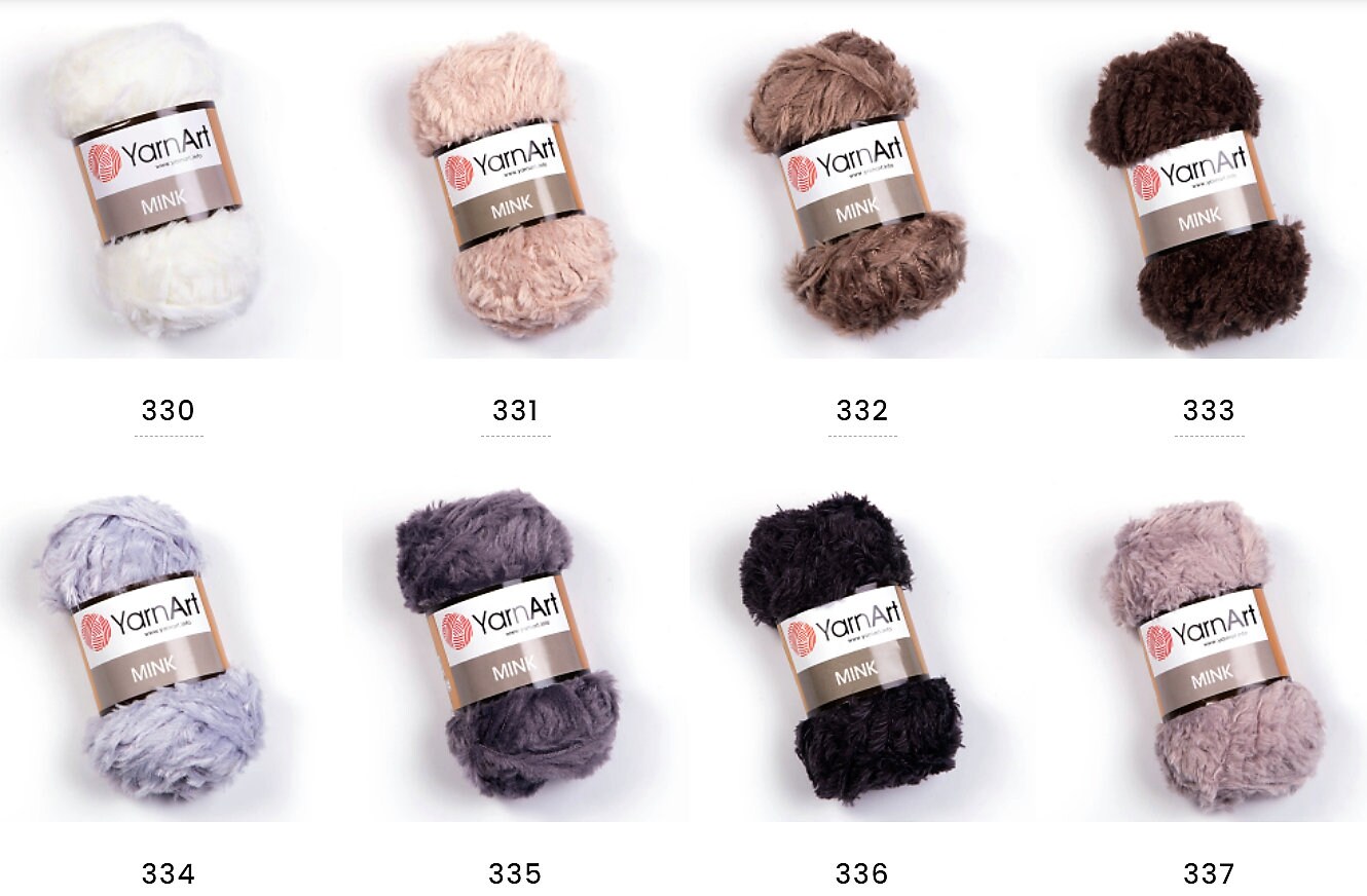 Yarnart Mink Fur Yarn 50g 75m Faux Fur Knitting Yarn Baby Fluffy Yarn ...