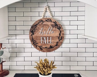 Large Round Fall Sign - Etsy