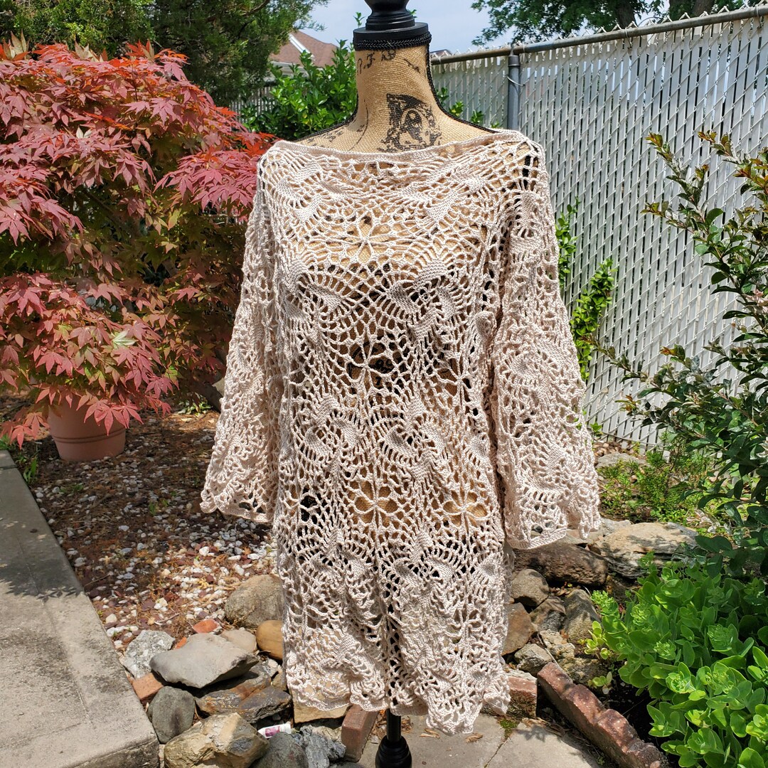New Handmade Crochet Lace Tunic Dress - Etsy