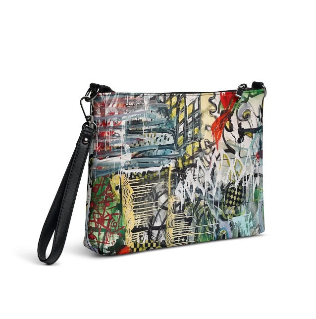 Abstract Crossbody Bag Handmade Colorful Boho Crossbody Bag Faux ...
