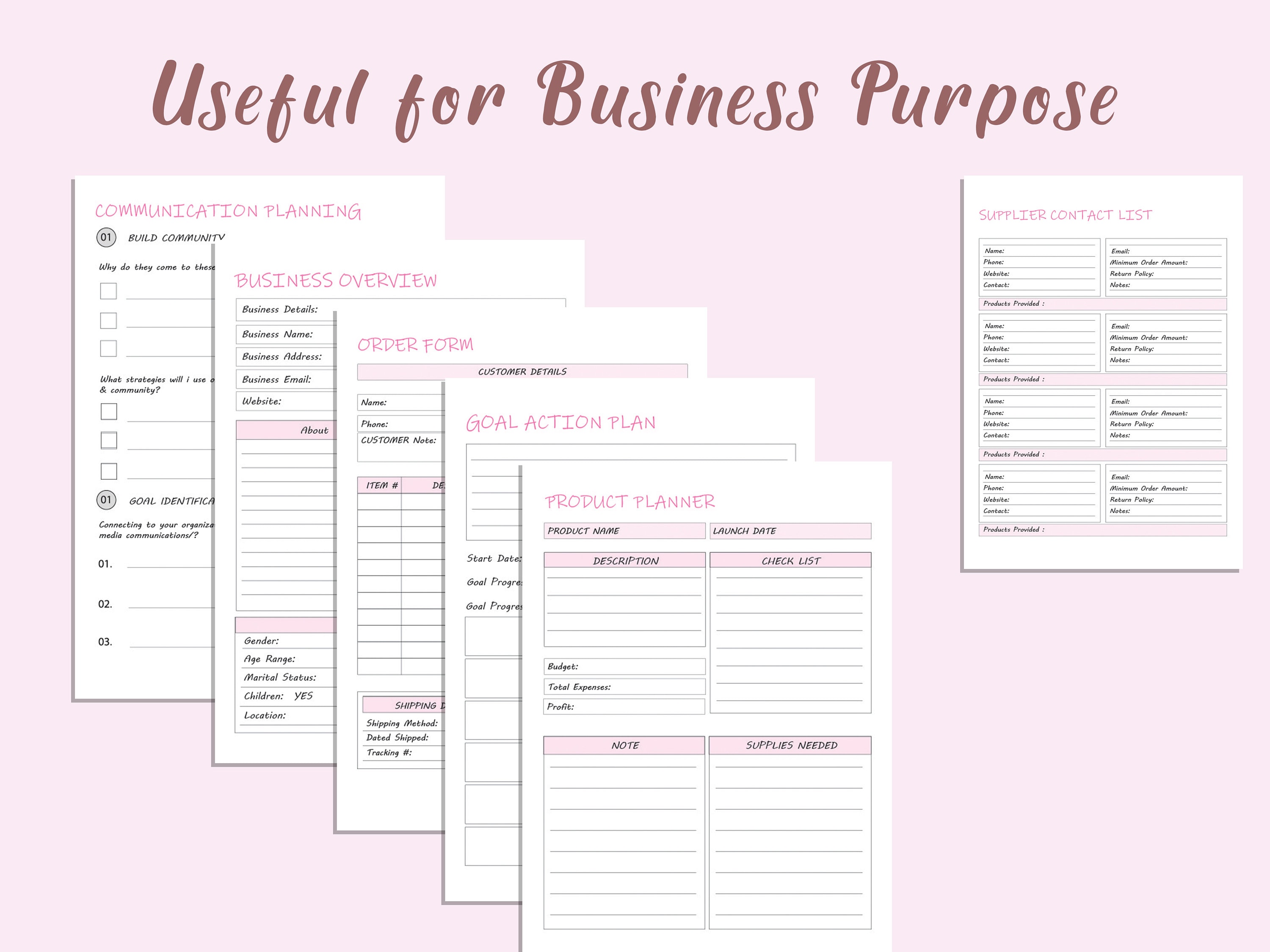 Business Plan Template, Small Business Planner, Business Planner ...