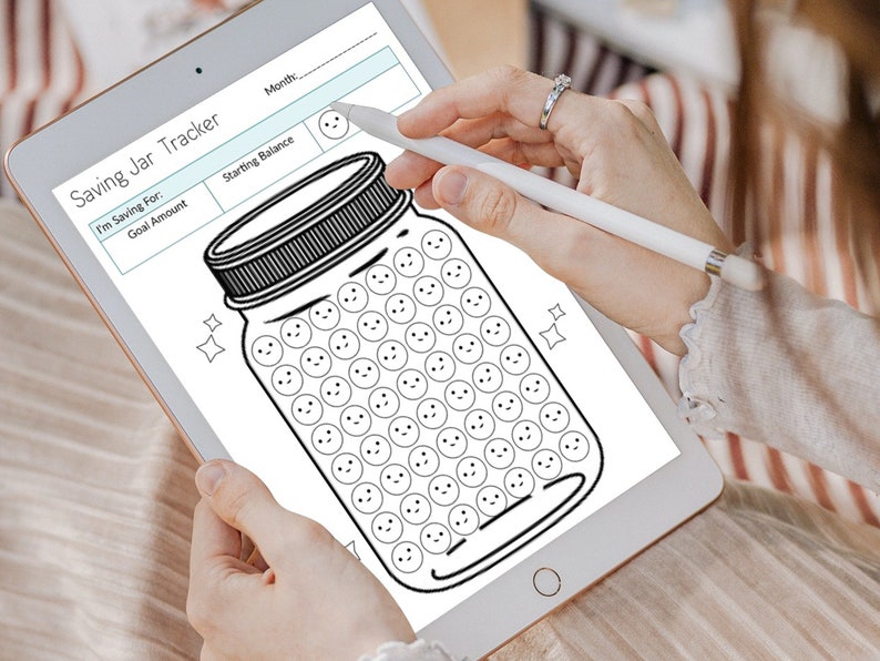 PRINTABLE Saving Goal Jar, Money Savings Tracker, Savings Challenge ...