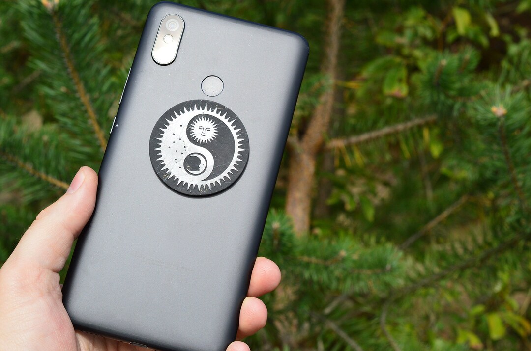 Sun&moon Round Shungite Sticker for Cell Phone and Laptop 50mm - Etsy