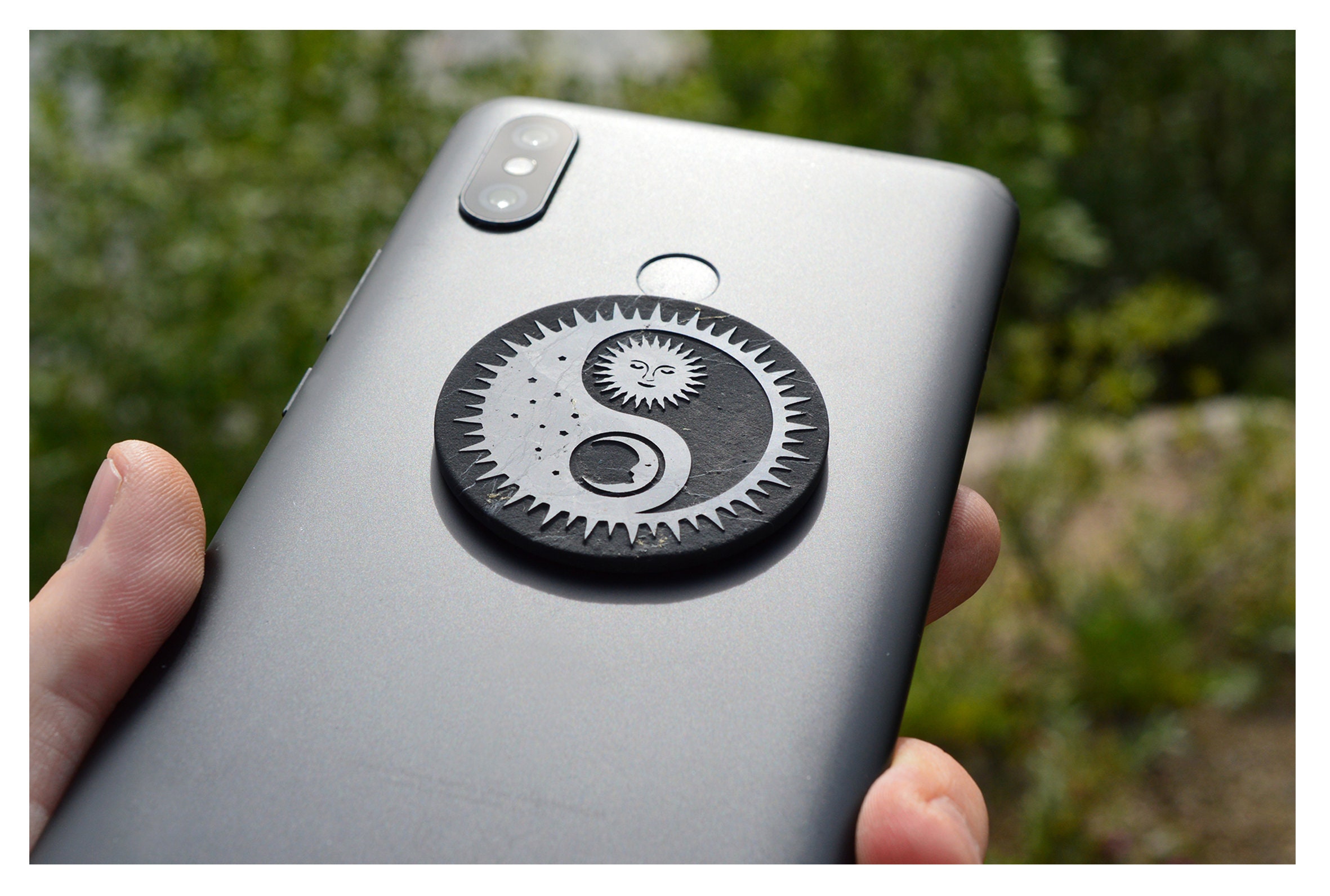 Sun&moon Round Shungite Sticker for Cell Phone and Laptop 50mm - Etsy