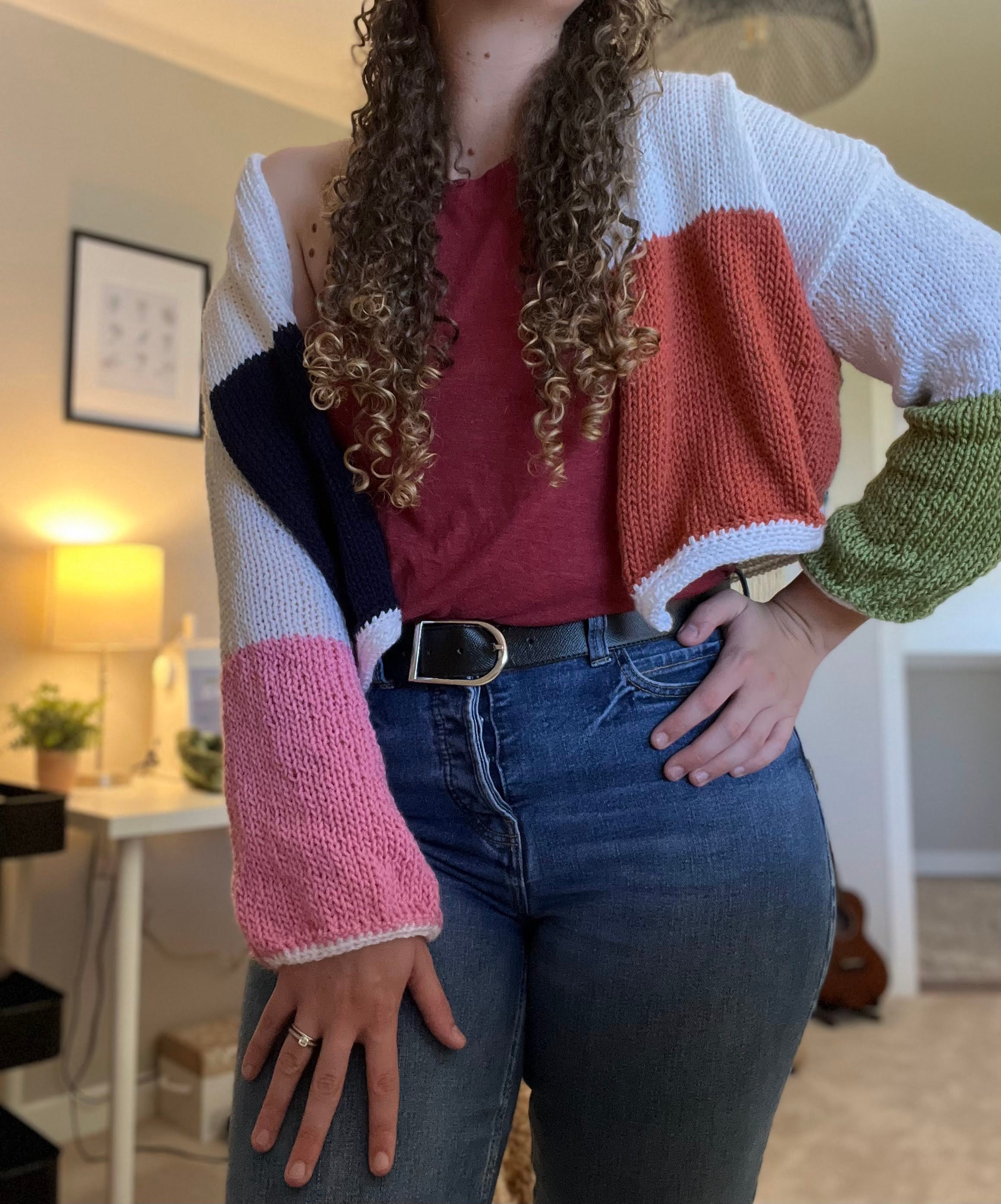 Cropped Cardigan PATTERN Colorblocked Dreams PDF Knitting - Etsy