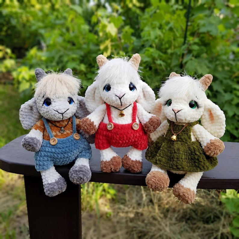 Crochet Goat Pattern - Amigurumi Goat Pattern – Little Goats in Dress ...
