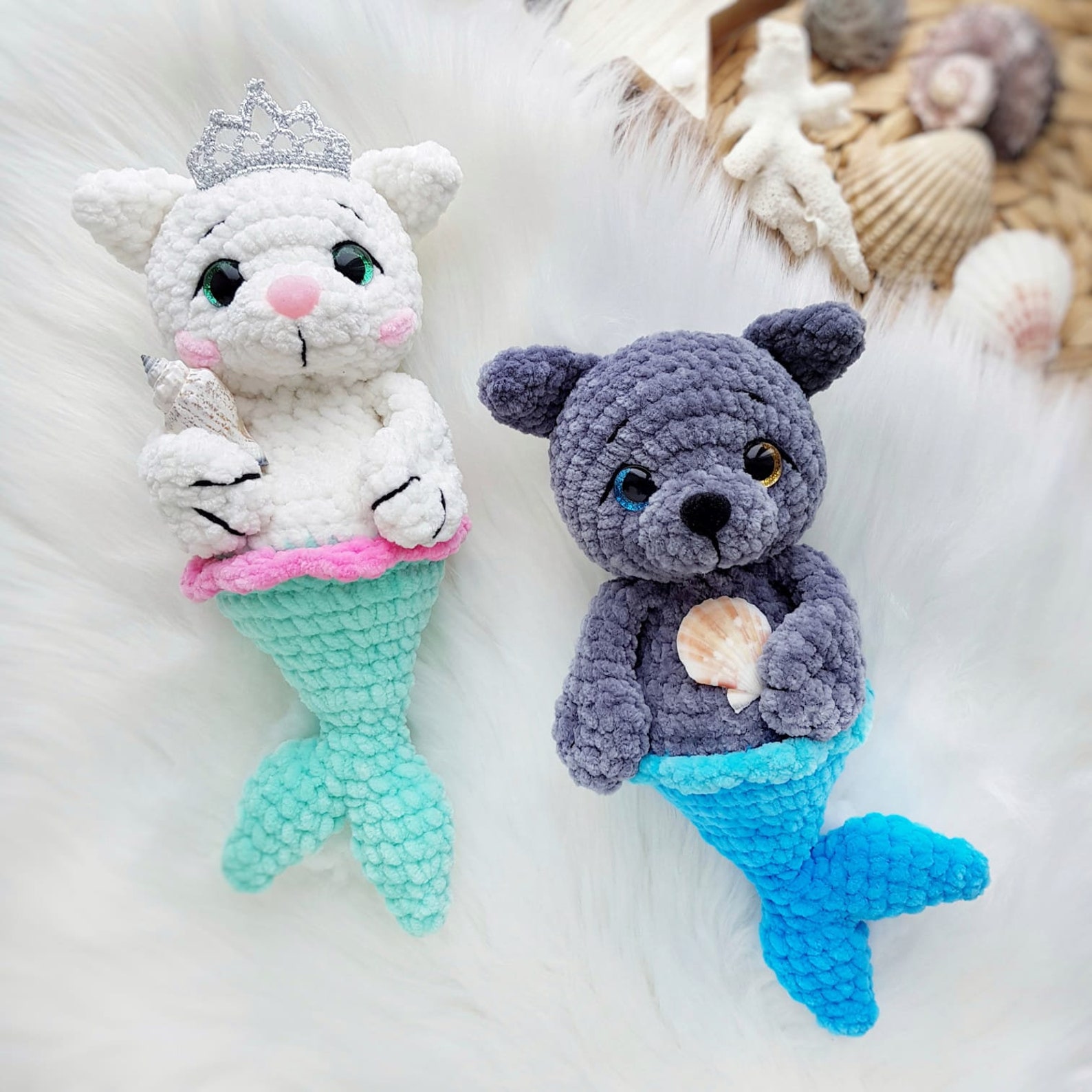 Crochet Cat Mermaid Pattern - Amigurumi Plush Mercat Pattern – Purrmaid ...