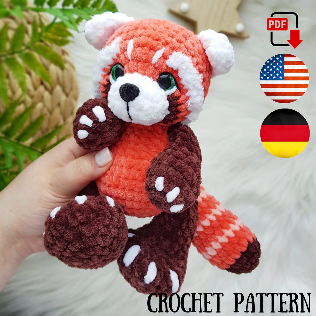 Crochet Red Panda Pattern - Amigurumi Red Panda Pattern – Panda Diy Toy ...