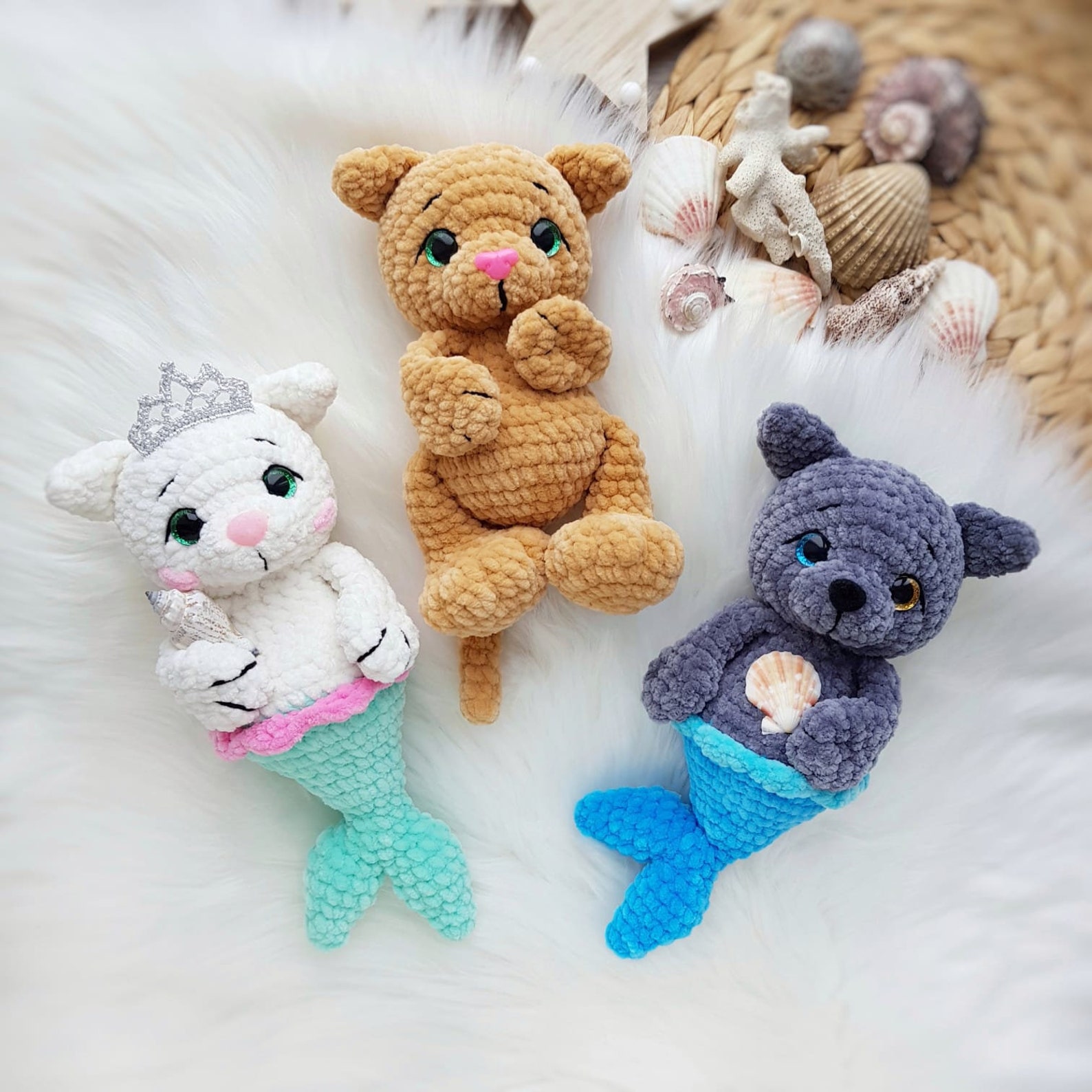 Crochet Cat Mermaid Pattern - Amigurumi Plush Mercat Pattern – Purrmaid ...