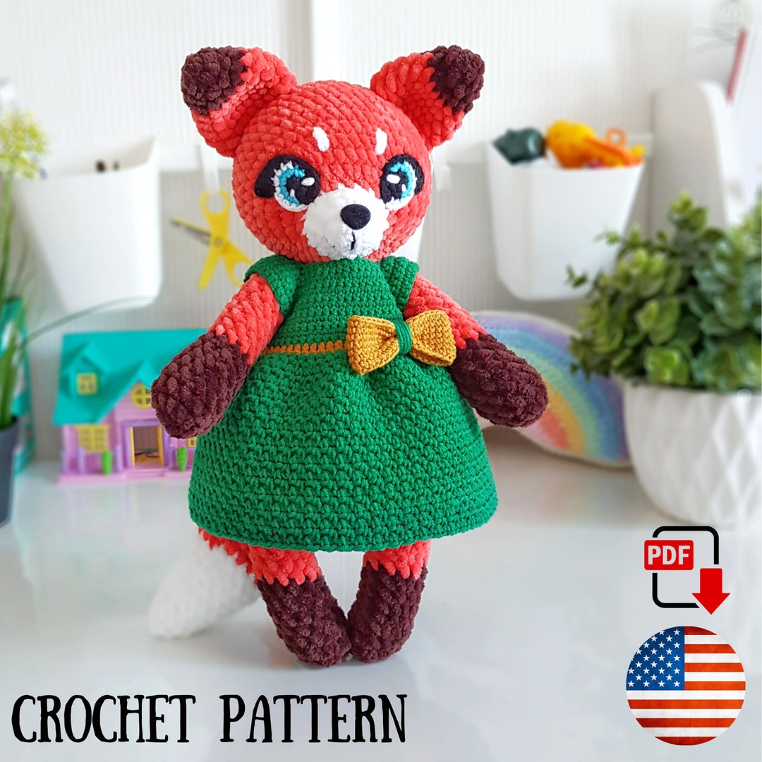 Crochet Fox Pattern PDF English Amigurumi Toy - Stuffed Fox Plush ...