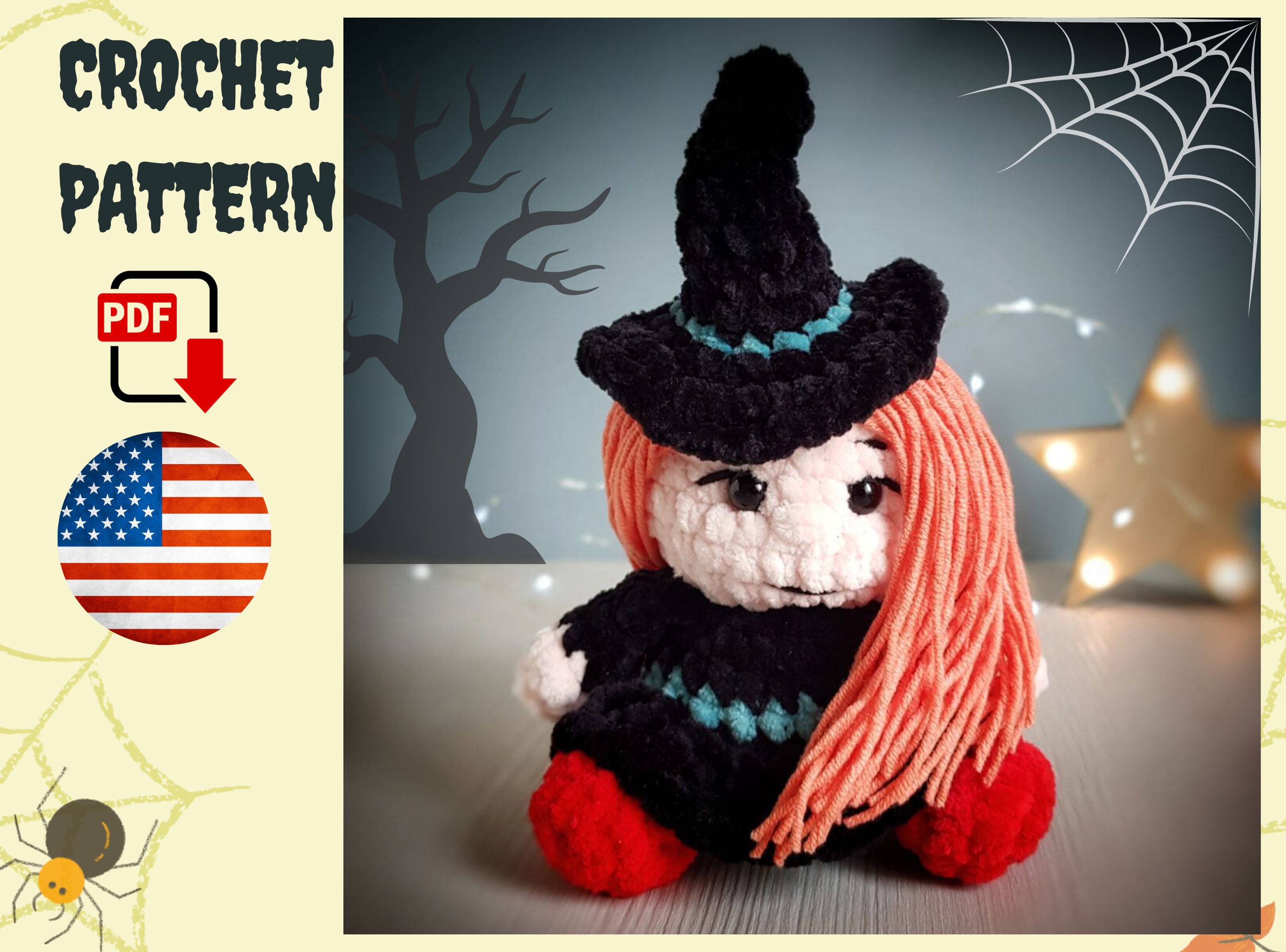 Crochet Witch Pattern Amigurumi Witch Crochet Halloween - Etsy
