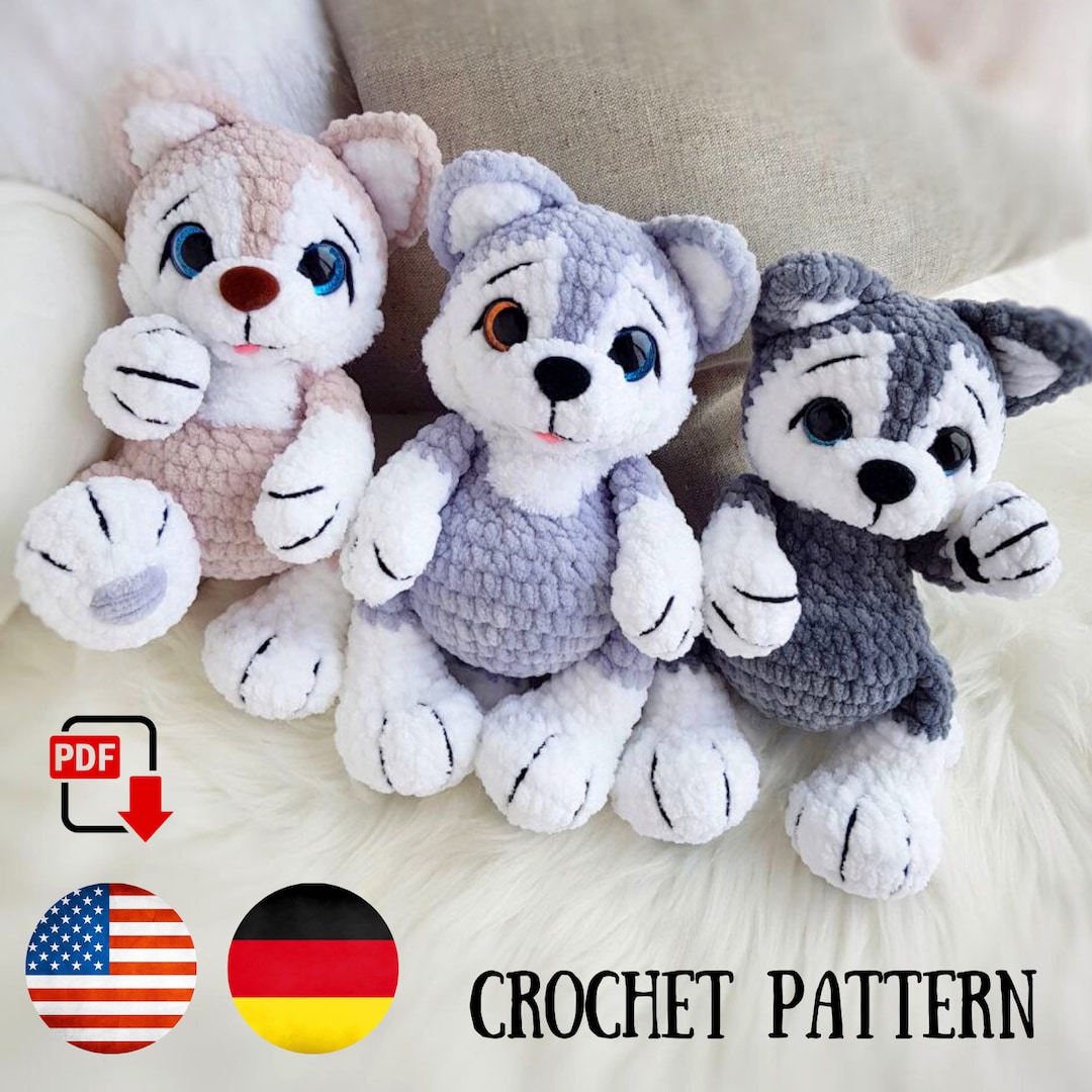Crochet Husky Pattern - Amigurumi Husky – Crochet Dog Pattern – Plush ...