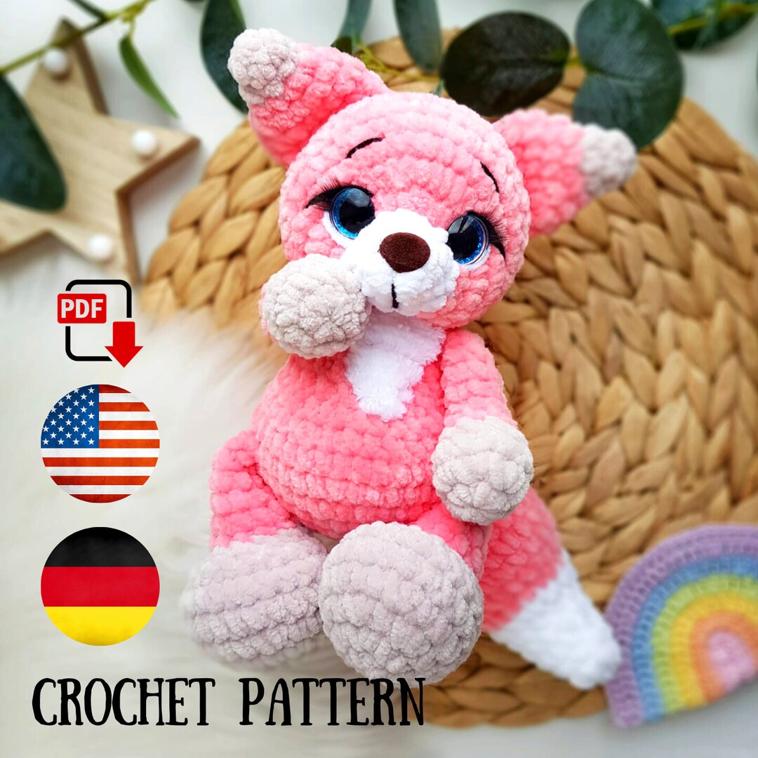 Crochet Fox Pattern - Amigurumi Fox Pattern – Fox Cub Diy Toy – Plush ...