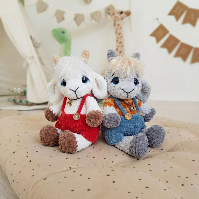 Crochet Goat Pattern - Amigurumi Goat Pattern – Little Goats in Dress ...