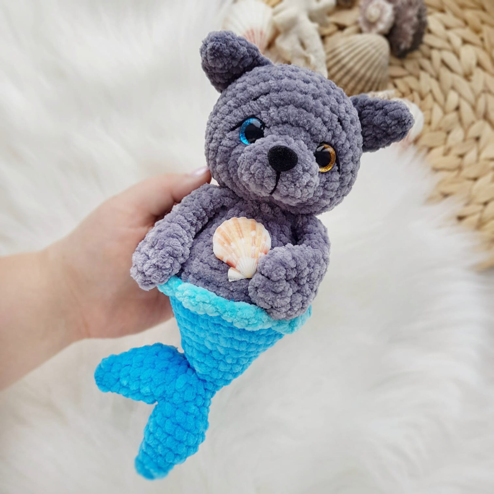 Crochet Cat Mermaid Pattern - Amigurumi Plush Mercat Pattern – Purrmaid ...