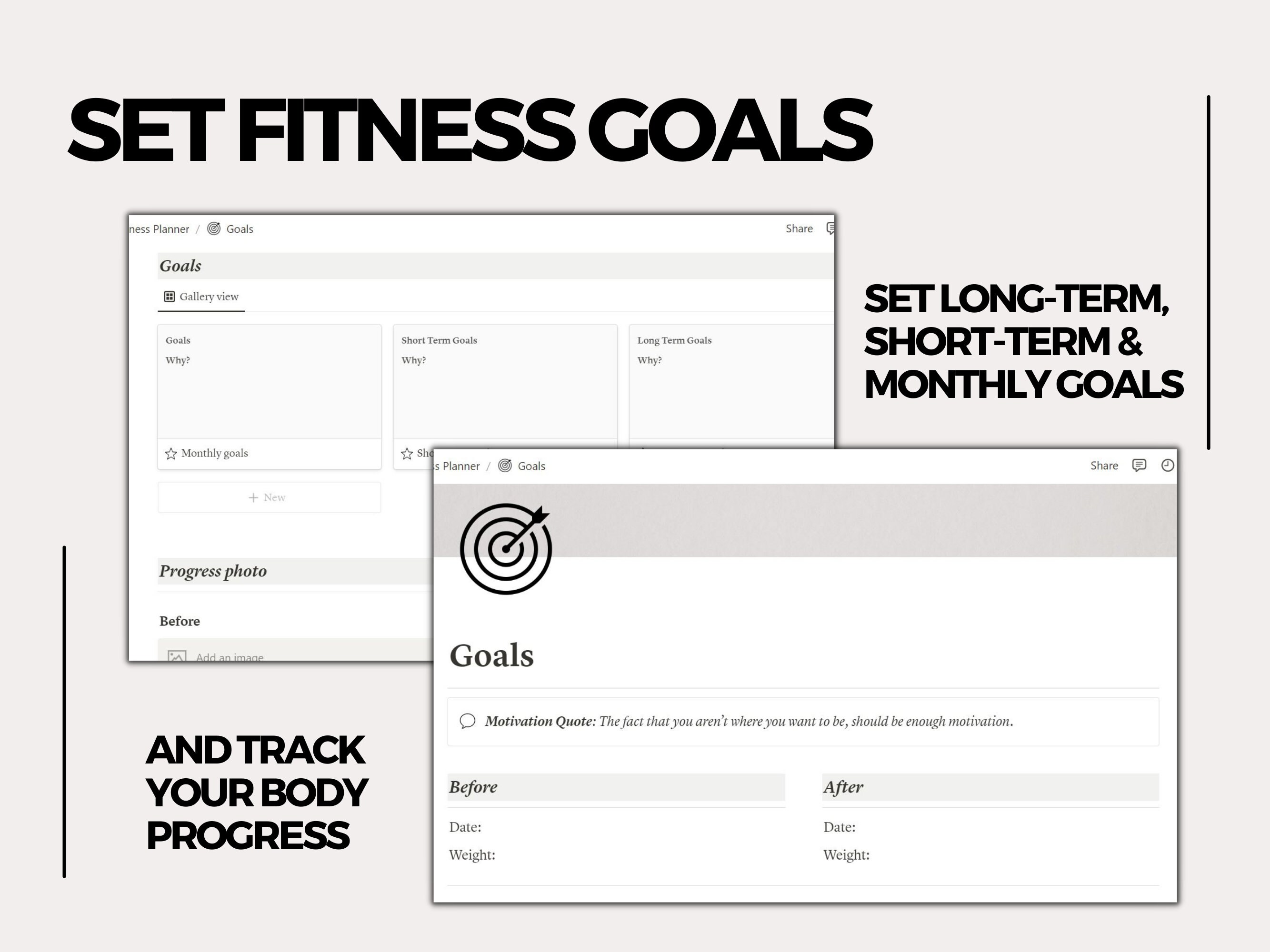 Notion Template Fitness Planner, Digital Fitness Planner, Notion ...