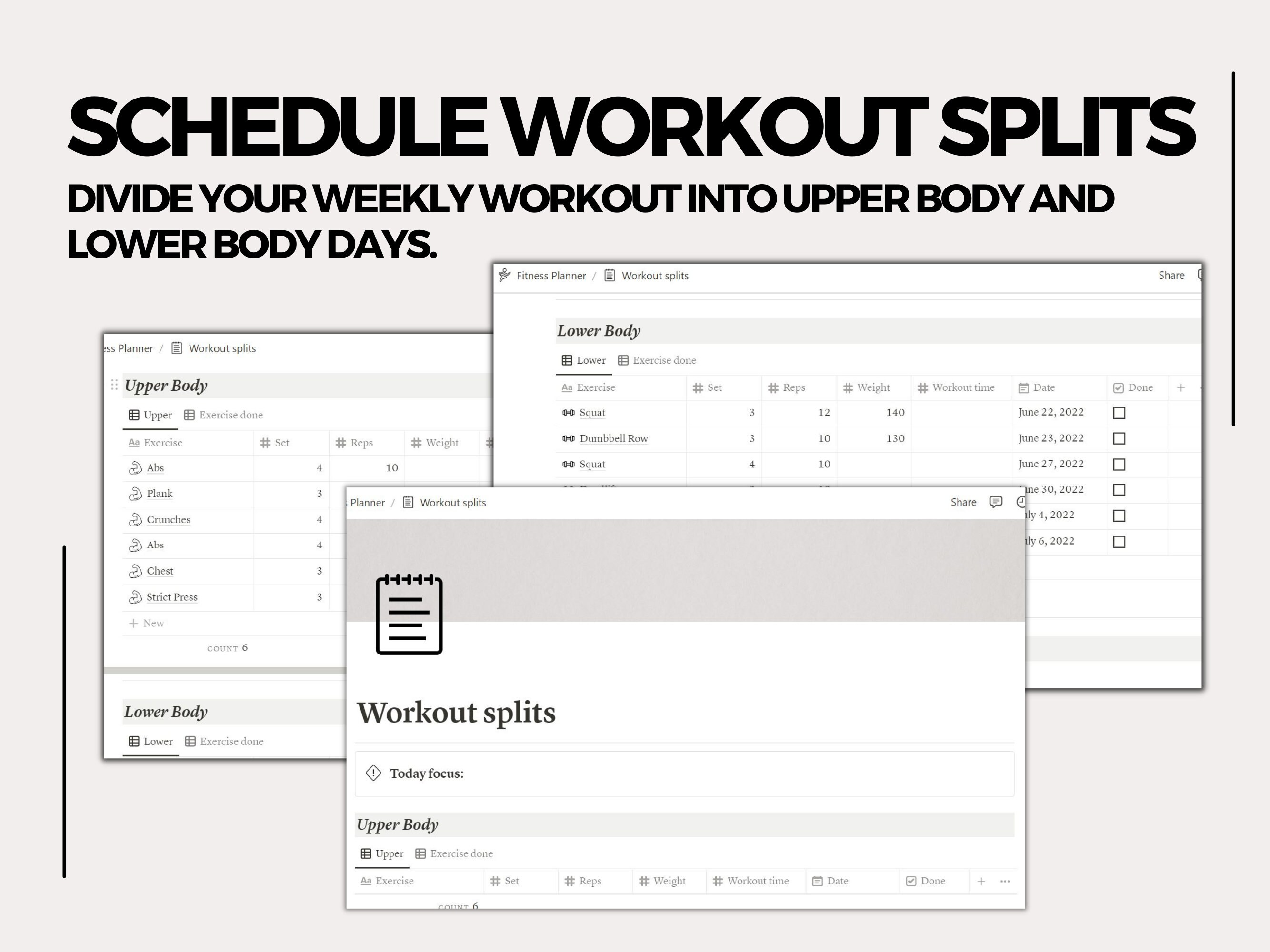 Notion Template Fitness Planner, Digital Fitness Planner, Notion ...