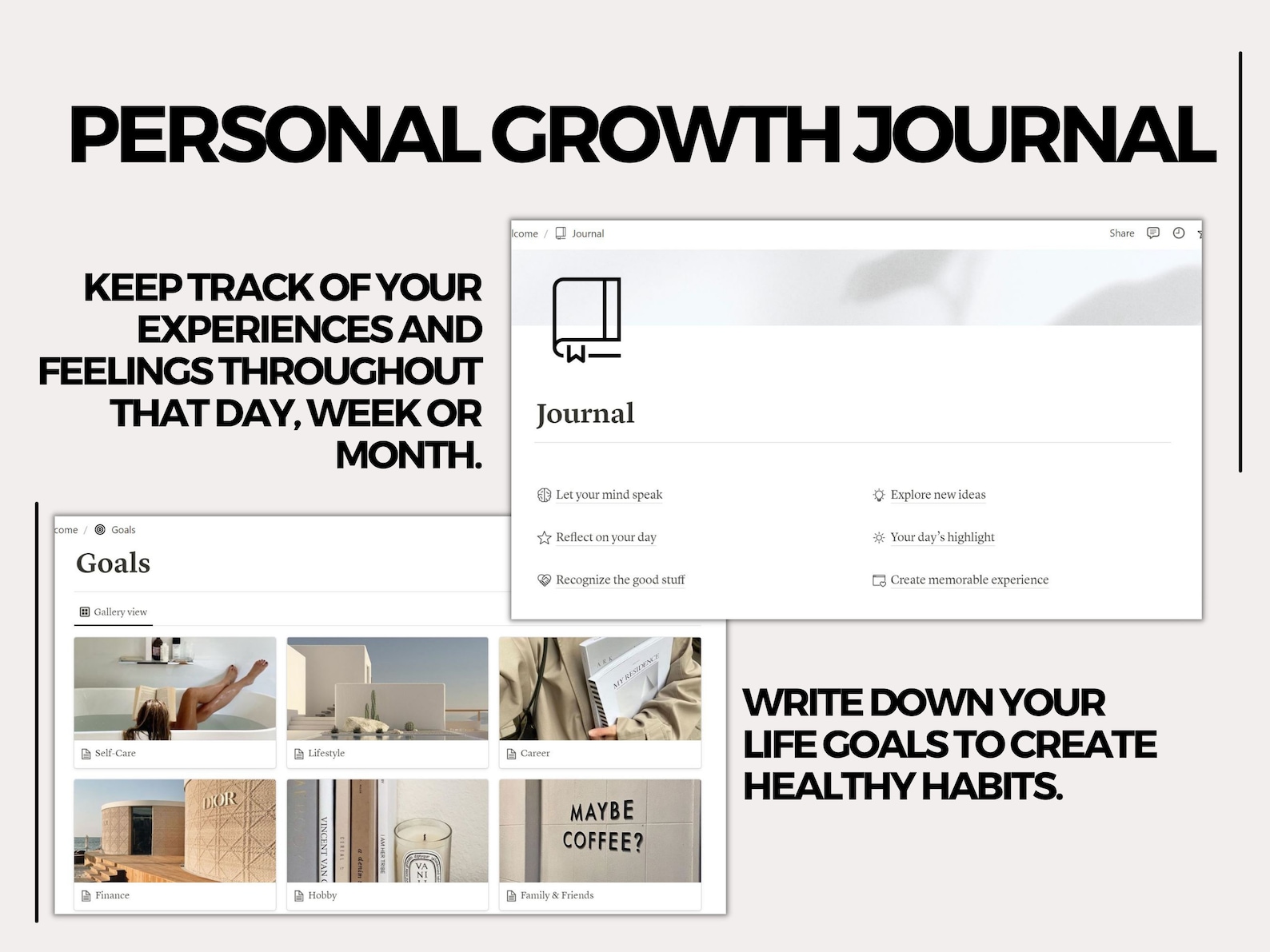 Notion Template All-in-one Planner, Personal Life Planner, Notion ...