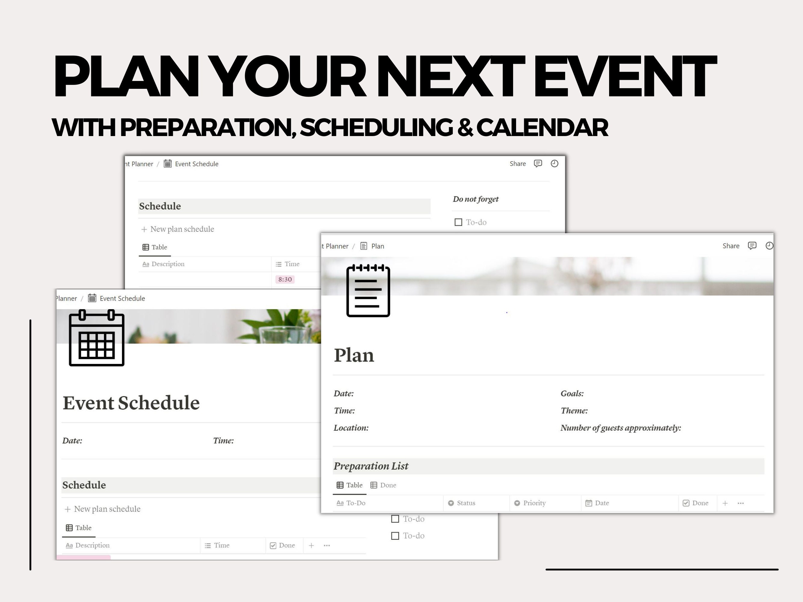 Notion Template, Event Planner, Digital Party Planner, Notion Event ...