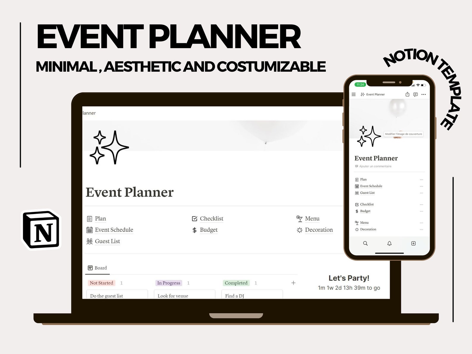 Notion Template, Event Planner, Digital Party Planner, Notion Event ...