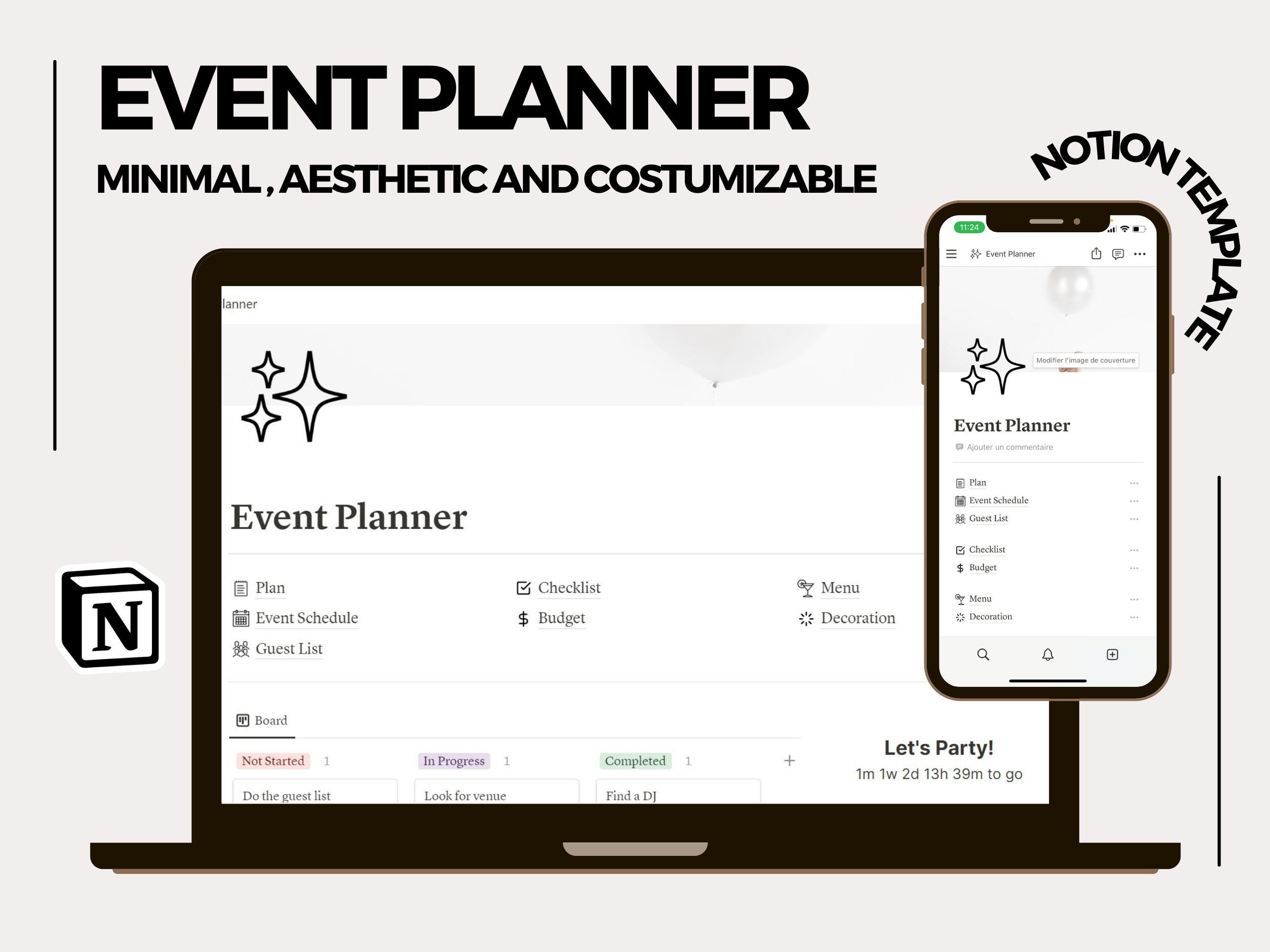 Notion Template, Event Planner, Digital Party Planner, Notion Event ...
