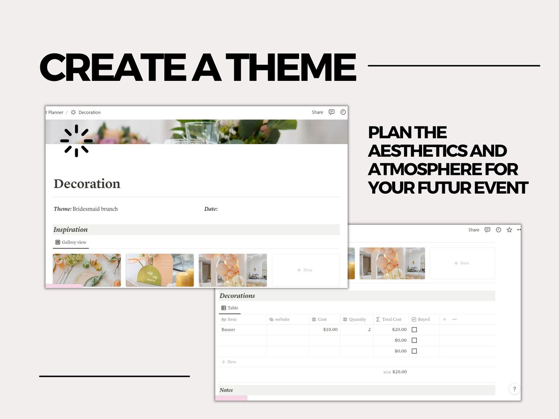 Notion Template Event Planner Digital Party Planner Notion - Etsy