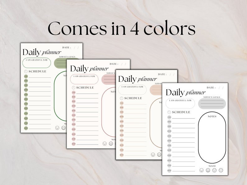 DAILY PLANNER Fillable Digital PDF, Undated Printable Planner, Daily ...