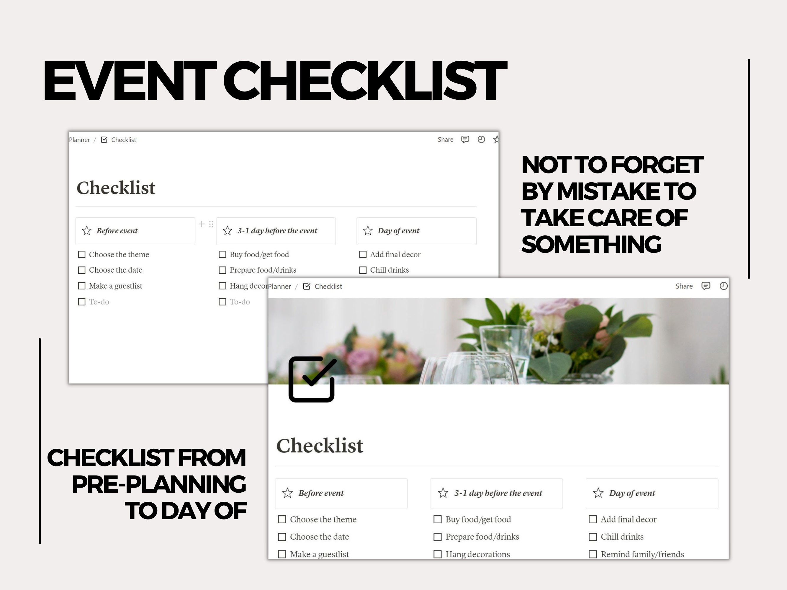 Notion Template, Event Planner, Digital Party Planner, Notion Event ...