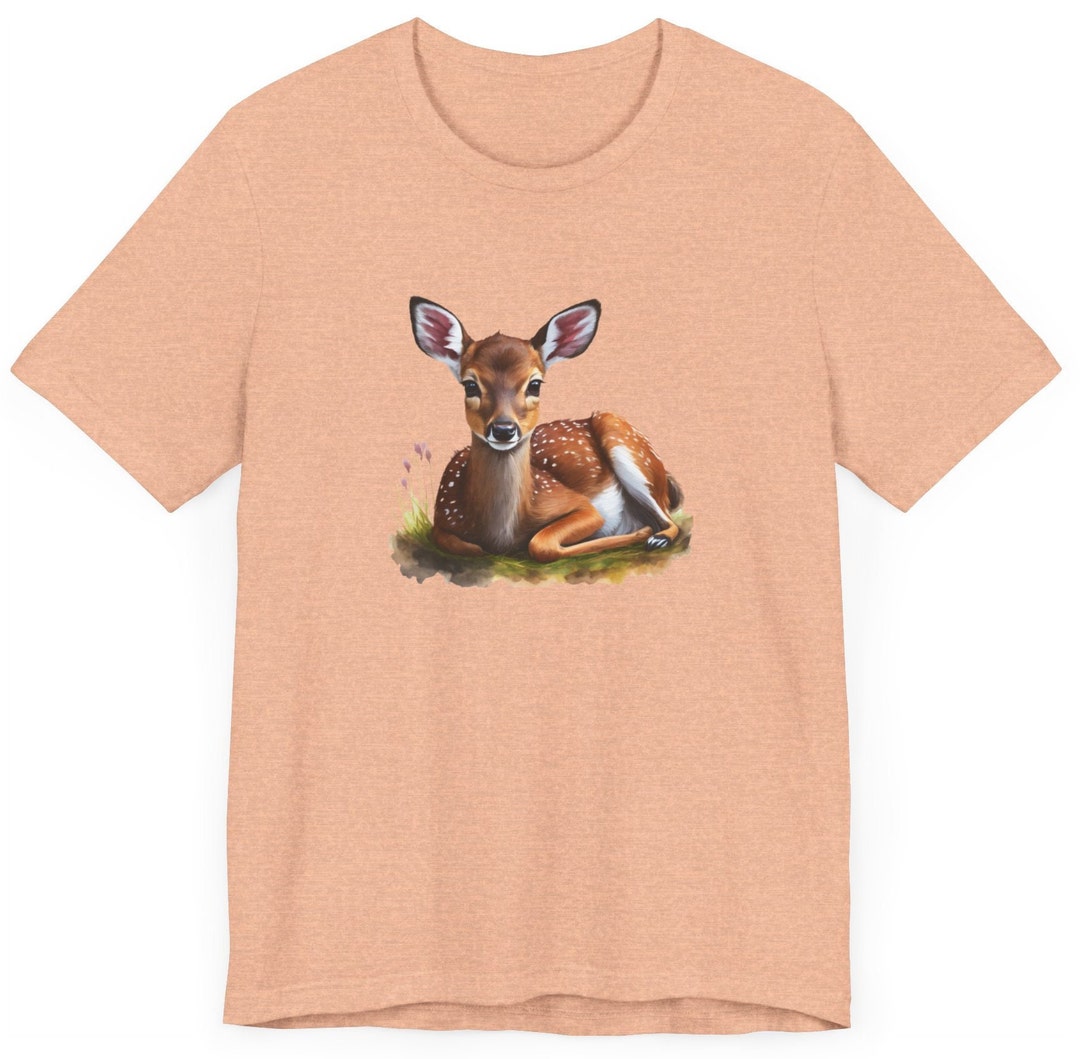 Deer Heart T-shirt Kind-hearted Nature Graphic Tee Summer Tops Woodland ...