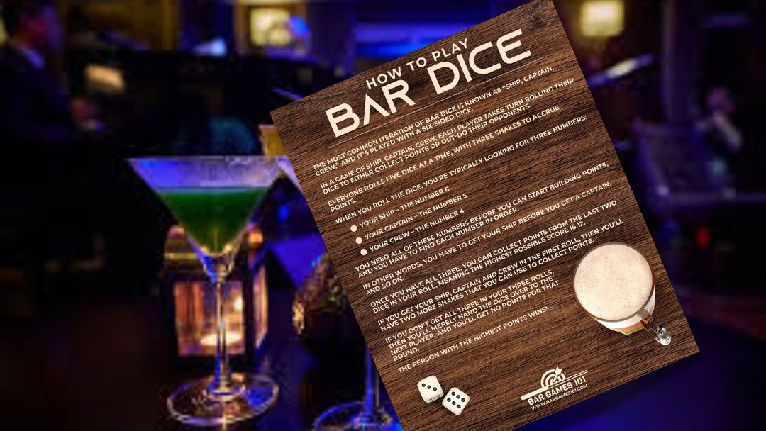 How To Play Bar Dice Game Etsy