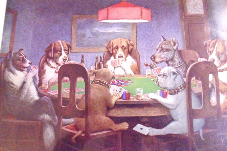 Set of 5 Dogs Playing Poker Prints by C. M. Coolidge - Etsy