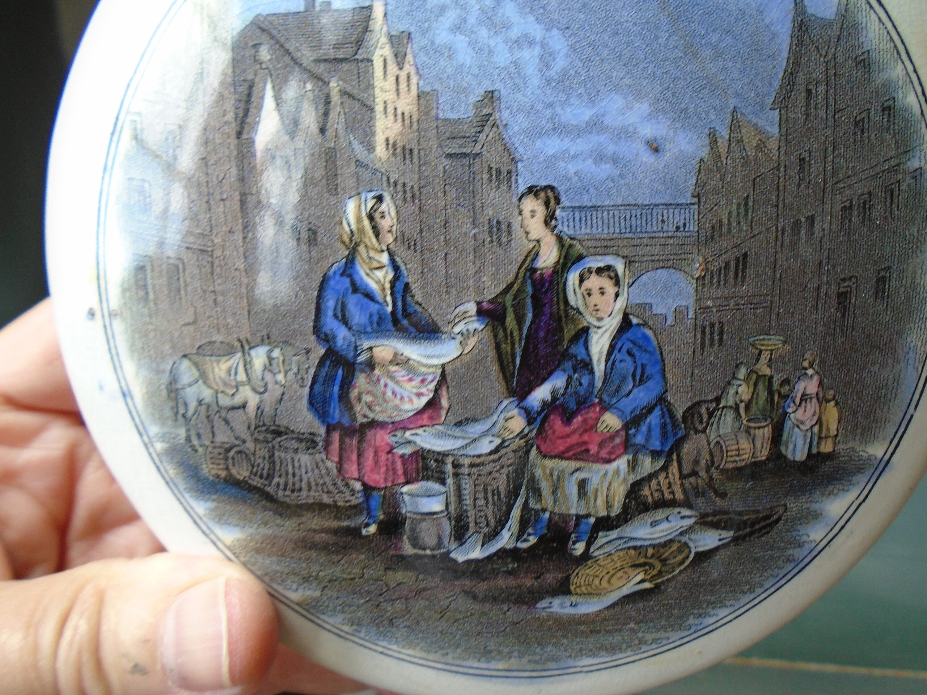 1800's Prattware Pottery Lid - Etsy