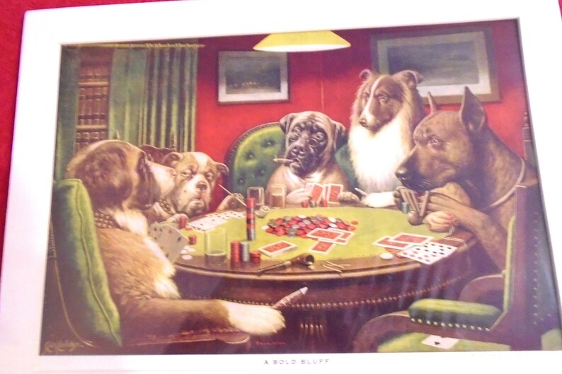 Set of 5 Dogs Playing Poker Prints by C. M. Coolidge - Etsy