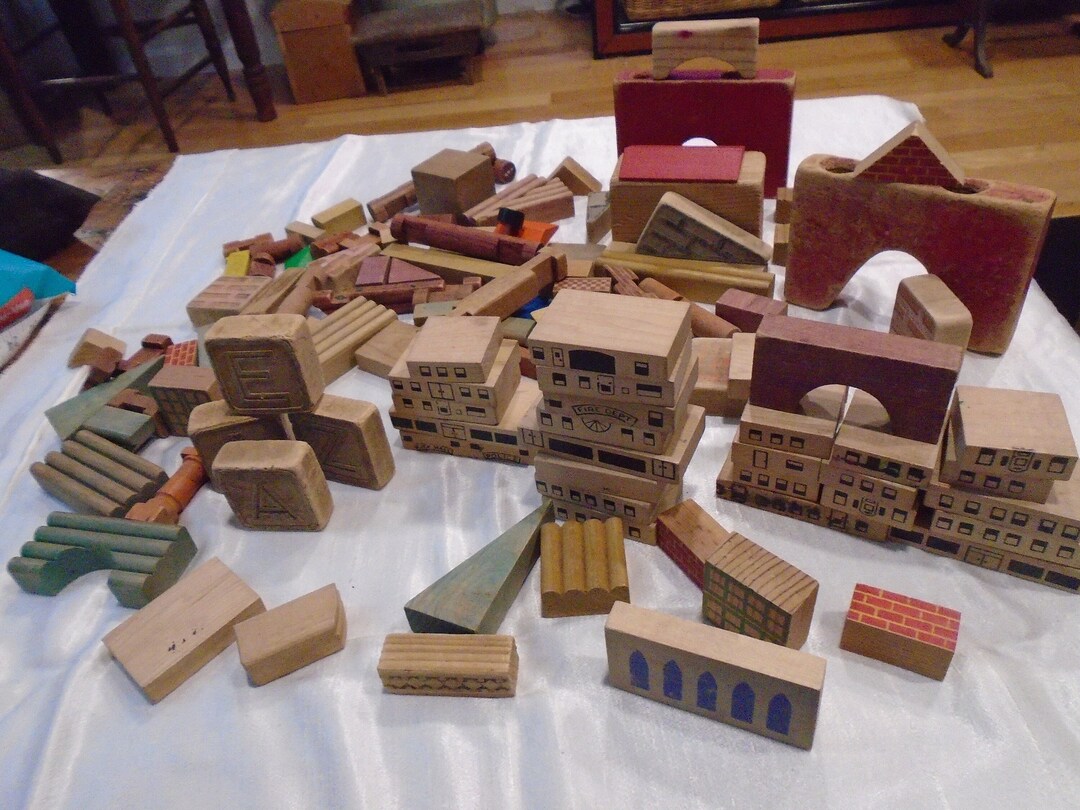 Vintage Wood Blocks and Toys - Etsy