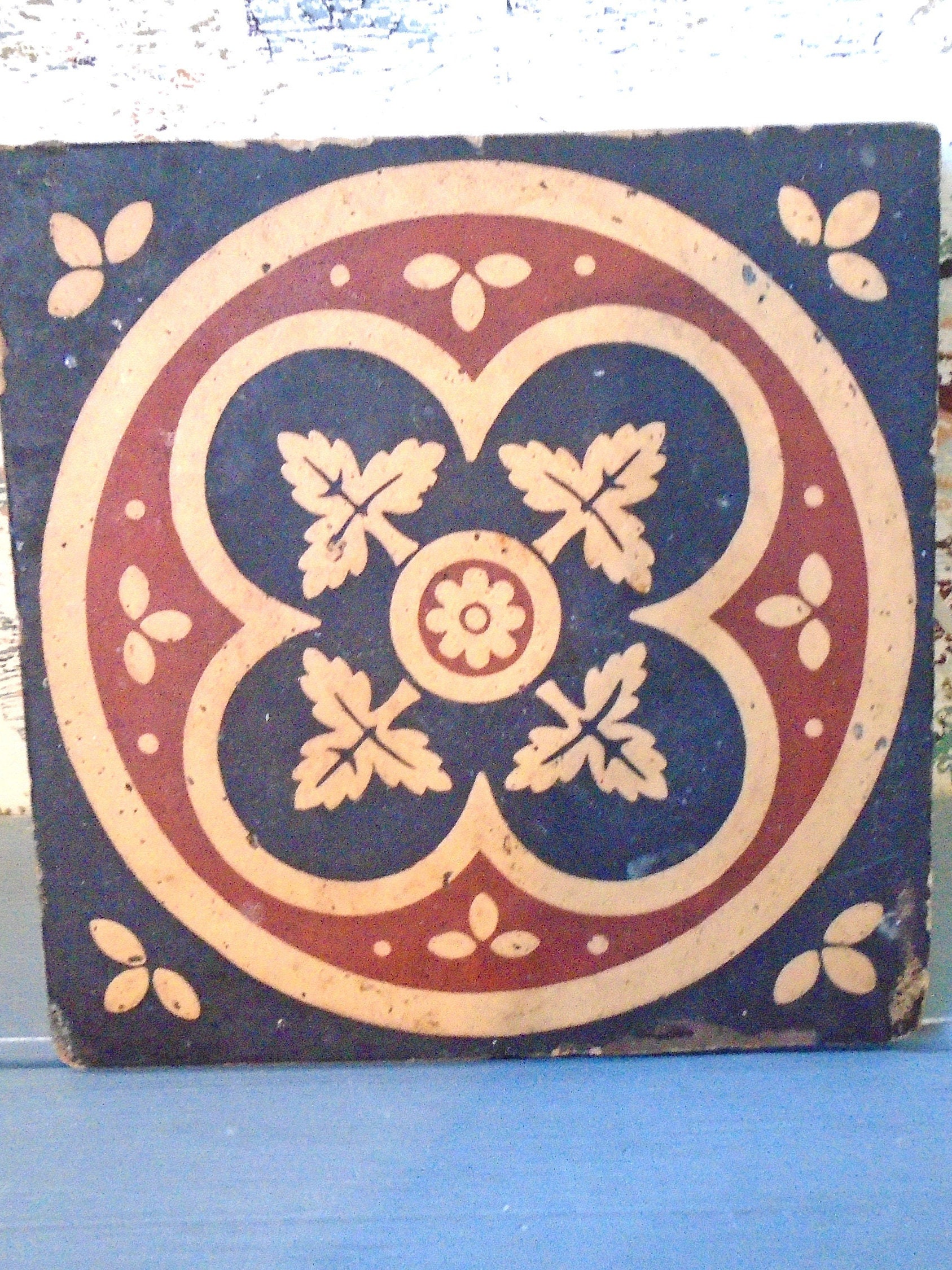 Antique Victorian Ceremic Tile - Etsy