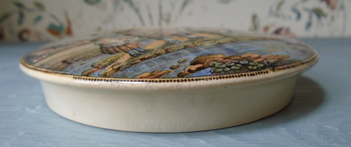 1800's Prattware Pottery Lid - Etsy