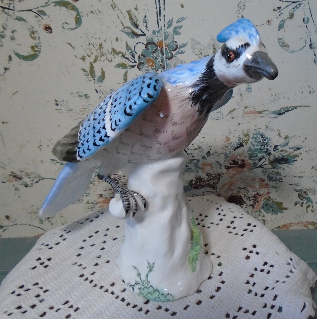 Large Staffordshire Blue Jay Statue 1958 - Etsy