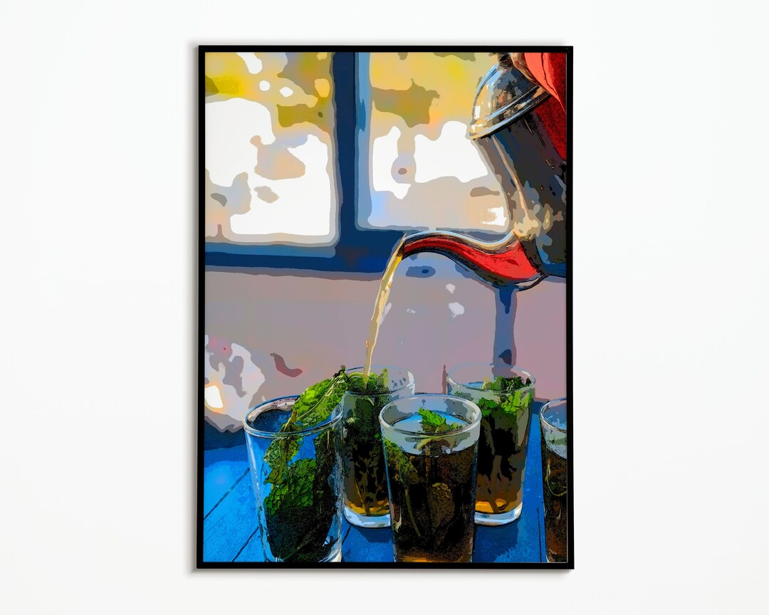 Printable Moroccan Mint Tea Art Print | Tea Art Print | Boho Digital ...